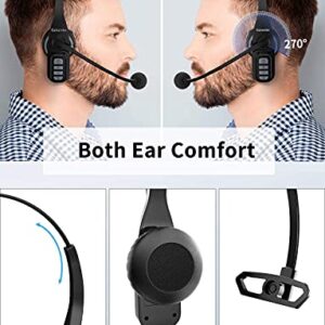 Conambo Trucker Bluetooth Headset 5.0 with Microphone Noise Cancelling Wireless Phone Headset 22Hrs Talktime Mute Button Bluetooth Headphones for Cell Phones Business Home Office Trucker