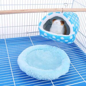 Filhome Small Animal Bed Set, Hamster Hammock House Guinea Pig Bed Rat Sleep Pad Mat Cage Accessories for Sugar Glider Chinchilla