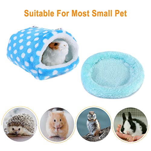 Filhome Small Animal Bed Set, Hamster Hammock House Guinea Pig Bed Rat Sleep Pad Mat Cage Accessories for Sugar Glider Chinchilla