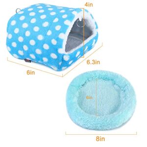 Filhome Small Animal Bed Set, Hamster Hammock House Guinea Pig Bed Rat Sleep Pad Mat Cage Accessories for Sugar Glider Chinchilla