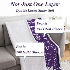 mami home I Love You Mom Blanket – Meaningful Mom Blanket, Mother’s Day Present Ideas, 60x50 (Sherpa, Purple) - Mom Birthday Gifts, Mothers Day Blanket Gifts, Mom Gifts from Daughter