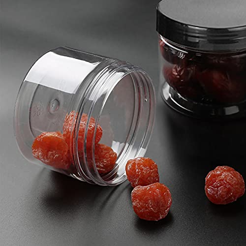 Lainrrew 12 Pcs 8oz Plastic Jars with Lids, Clear Plastic Slime Containers Plastic Round Storage Jars Container Wide Opening Storage Jars for Kitchen, Home, Crafts Storage