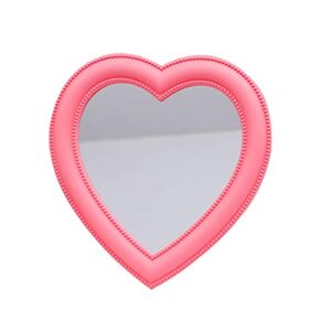 binaryabc heart makeup mirror cosmetic mirror wall desktop mirror bedroom mirror,valentines day gift(pink)