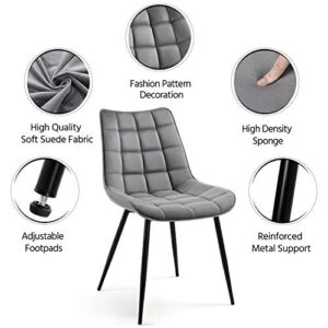 Yaheetech Upholstered Velvet Dining Chairs Modern Tufted Chairs Accent Reception Chairs with Soft Cushion and Metal Legs for Leisure/Reataurant/Home Kitchen, 6pcs