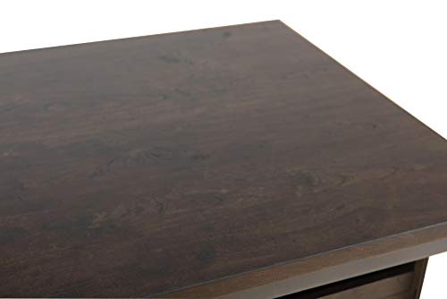 Studio Space 58" Modern Wood, Simple Style Study Laptop Computer Desk Home Office Workstation with Motion Storage Drawer and Metal Frame, Brown