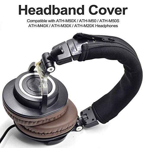 Earpad Repair Parts Suit Replacement Cooling Gel Ear Pad and Headband Pad Compatible with Audio Technica M30 M40 M50 M50X M50S M40X Headphone