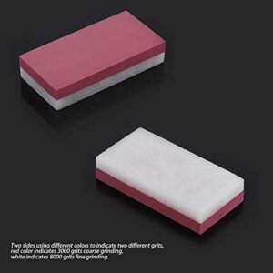 Sharpening Stone, 3000/ 8000 Grit Double Sides Kitchen Sharpening Stone Chopper Knife Sharpener Scissors Tool Whetstone for Chopper Shave Knife, 2 x 1 x 0.4in