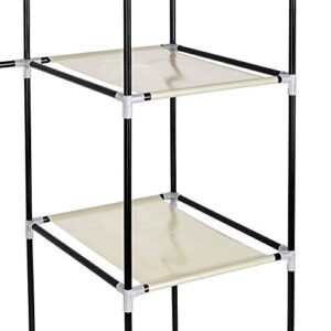 69" Portable Closet Storage Organizer Non-Woven Fabric Clothes Wardrobe 12 Shelves 5 Floors (Beige)