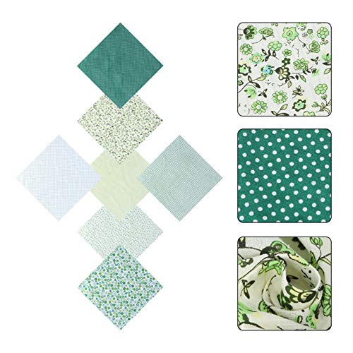 VALICLUD 7pcs St Patricks Day Cotton Fabric Bundle Irish Shamrock Squares Quilting Patchwork DIY St Patricks Day Crafts Scrapbooking