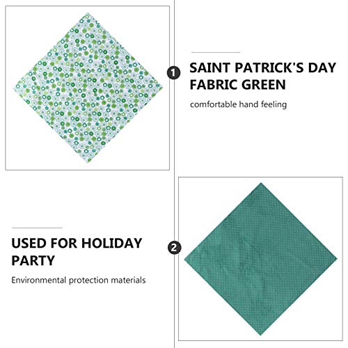 VALICLUD 7pcs St Patricks Day Cotton Fabric Bundle Irish Shamrock Squares Quilting Patchwork DIY St Patricks Day Crafts Scrapbooking