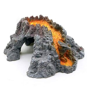 s-lifeeling tank decoration volcano landscape view tank ornament volcanic stone fish tank aquarium decorations