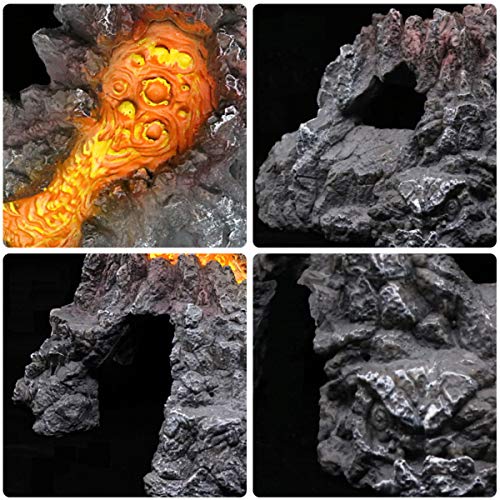 S-Lifeeling Tank Decoration Volcano Landscape View Tank Ornament Volcanic Stone Fish Tank Aquarium Decorations