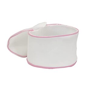 Household Essentials Bra Wash Bag, Large, Soft Polyester Mesh, Dual Zippered Compartments, Snag and Tangle Resistant, Contoured Design, Perfect for Expensive or Delicate Lingerie, White and Pink Trim