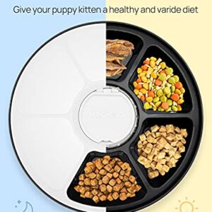 MAICHENG 6 Meal Automatic Pet Feeder-Dry Cat Food Dispenser with Programmable Timer, Portion Control, LCD Display-for Cats Small Dogs-420g