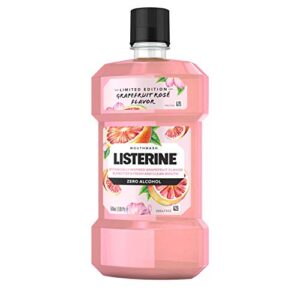 Listerine Zero Alcohol Mouthwash, Limited Edition Grapefruit Rose Flavor, 500 mL(Pack of 2)