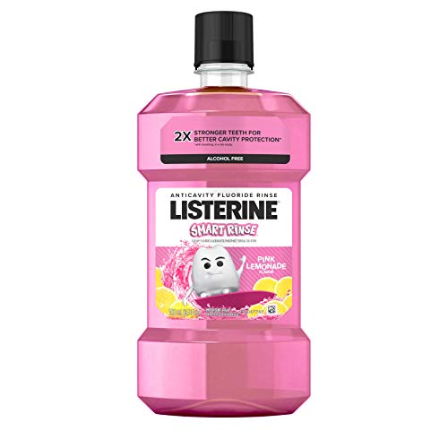 Listerine Smart Rinse Kids Fluoride Anticavity Mouthwash, Pink Lemonade Flavor, 500 mL (Pack of 2)