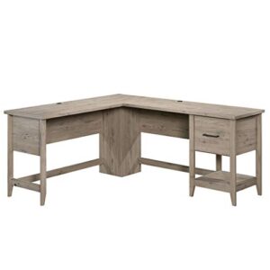 sauder summit station l-desk, l: 58.66" x w: 66.46" x h: 29.02", laurel oak finish