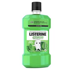 Listerine Smart Rinse Kids Fluoride Anticavity Mouthwash, Mint Shield Flavor, 500 mL