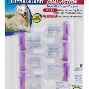 Hartz UltraGuard Dual Action Flea & Tick Topical Dog Treatment and Flea and Tick Prevention, 6 Months,31-60 Pound Dogs