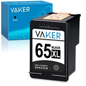 vaker remanufactured ink cartridge replacement for hp 65xl 65 xl for envy 5052 5055 5000 5012 5010 5020 5030 deskjet 2600 2622 2652 3722 3755 hp amp 100 printer (1 black )