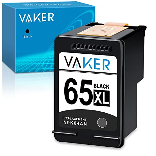 VAKER Remanufactured Ink Cartridge Replacement for HP 65XL 65 XL for Envy 5052 5055 5000 5012 5010 5020 5030 DeskJet 2600 2622 2652 3722 3755 HP AMP 100 Printer (1 Black )