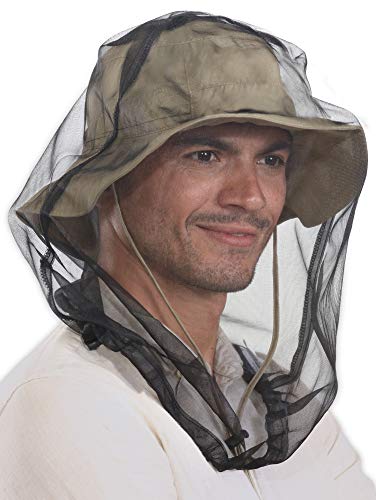 Bug Head Net Mesh - Bug Face Netting for Hats - Insect Net Mask Cover from Gnats, No-See-Ums & Midges with Extra Fine Fly Screen Holes - Outdoor Protection for Men & Women