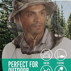 Bug Head Net Mesh - Bug Face Netting for Hats - Insect Net Mask Cover from Gnats, No-See-Ums & Midges with Extra Fine Fly Screen Holes - Outdoor Protection for Men & Women