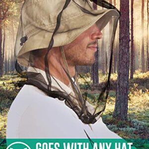 Bug Head Net Mesh - Bug Face Netting for Hats - Insect Net Mask Cover from Gnats, No-See-Ums & Midges with Extra Fine Fly Screen Holes - Outdoor Protection for Men & Women