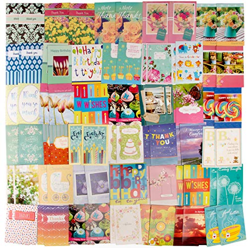 Paper Craft (80 Count Assorted Variety Boxed All Occasion Greeting Cards With Envelopes Birthday Get Well Sympathy Thank You Cards