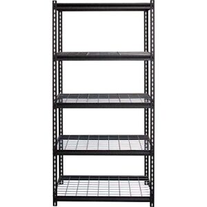 lorell wire deck shelving storage rack, black