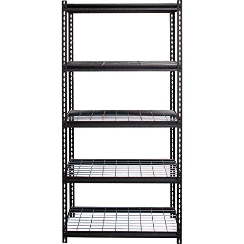 Lorell Wire Deck Shelving Storage Rack, Black