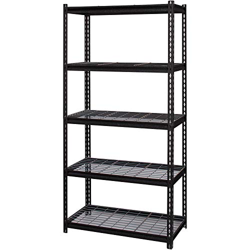 Lorell Wire Deck Shelving Storage Rack, Black