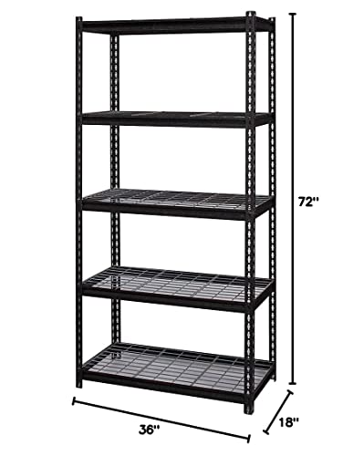 Lorell Wire Deck Shelving Storage Rack, Black