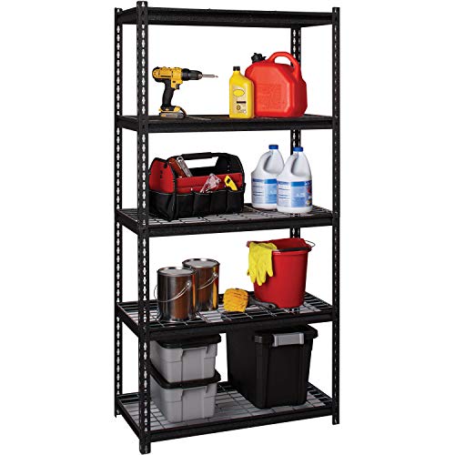 Lorell Wire Deck Shelving Storage Rack, Black