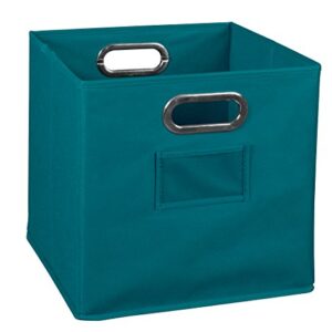 Cheer Home Storage Foldable Fabric Cube Storage Bin- Teal