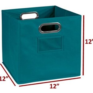 Cheer Home Storage Foldable Fabric Cube Storage Bin- Teal