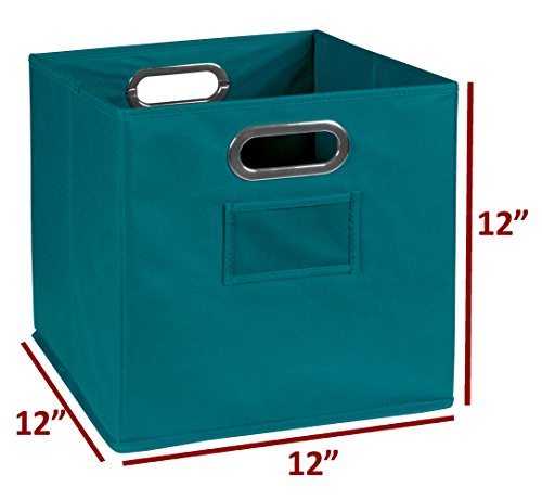 Cheer Home Storage Foldable Fabric Cube Storage Bin- Teal