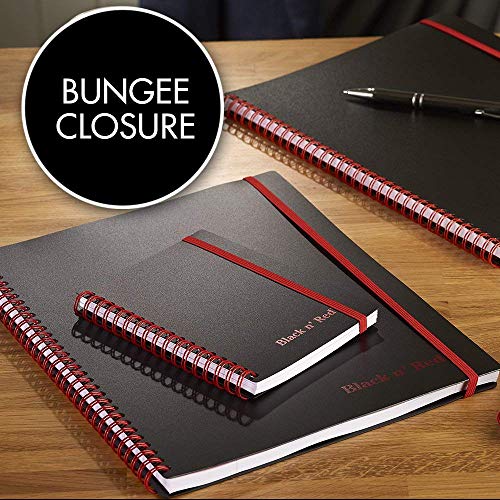 Black n' Red Twin Wire Poly Cover Notebook, 3-5/8" x 5-7/8" Sheet Size, Black/Red, 70 Ruled Sheets, Sold as 5 Pack (F67010)