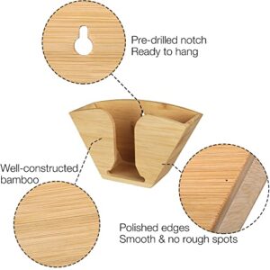 Unibene Bamboo Coffee Filter Holder, Coffee Paper Storage Container Dispenser Rack Shelf for Aeropress, Chemex, Hario V60 and Melitta Cone Filters