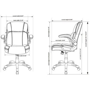 LYS Soho Flip Armrest Mid-back Leather Chair