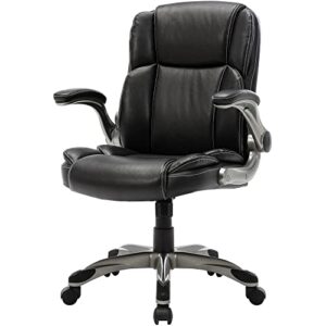 LYS Soho Flip Armrest Mid-back Leather Chair