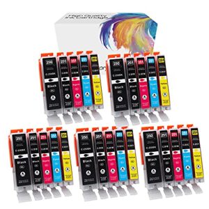 colorink 25pack replacement for canon 250xl 251xl ink cartridges use with pixma ip7220 mg5420 mg6320 mx922(5 photo black,5 black,5 cyan,5 magenta,5 yellow)…