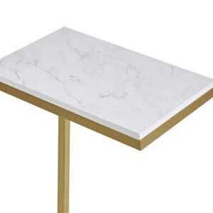 Silverwood Bryson C Table with Faux Marble Top, Gold