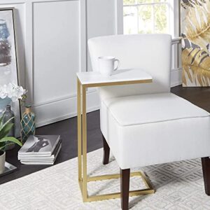 Silverwood Bryson C Table with Faux Marble Top, Gold