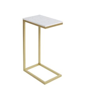 Silverwood Bryson C Table with Faux Marble Top, Gold