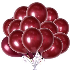 100pcs 12" burgundy latex balloons wine red pearl balloons decorations great for birthday bachelorette party supplies decorations