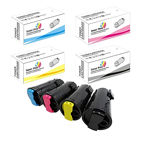 TONER PROS (TM) Remanufactured Toner Replacement for Xerox Versalink C500 C505 Printers 4-Color-Pack: 106R03862, 106R03863, 106R03864, 106R03865 (Black 5,000 & Colors 5,200 Pages)