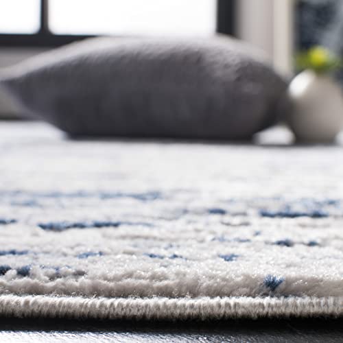 SAFAVIEH Amelia Collection Area Rug - 8' x 10', Grey & Navy, Modern Abstract Design, Non-Shedding & Easy Care, Ideal for High Traffic Areas in Living Room, Bedroom (ALA768B)