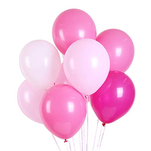 LFYDM Latex balloon 100 pcs 12 inch ： white and light pink and rose red and light rose latex balloons