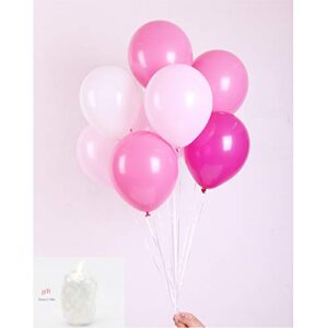 LFYDM Latex balloon 100 pcs 12 inch ： white and light pink and rose red and light rose latex balloons